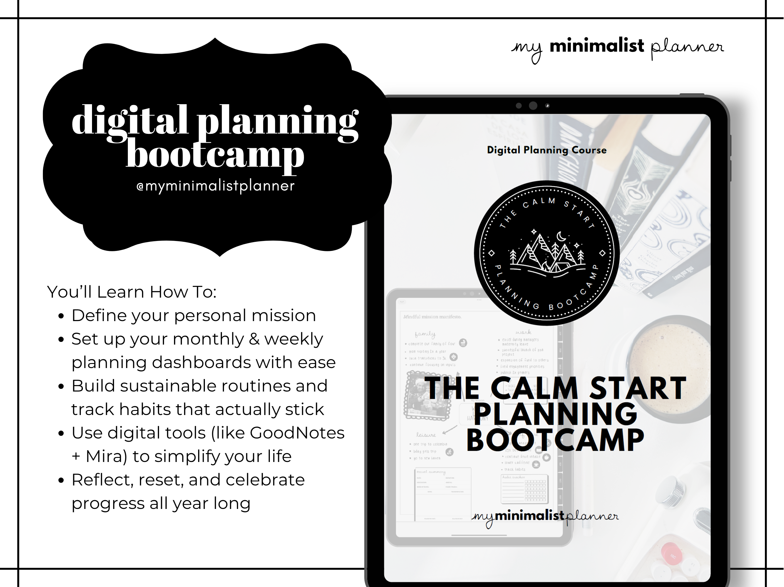 Calm Start Bootcamp (Digital Planning Workshop) – My Minimalist Planner